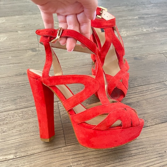 Zara | Shoes | Zara Red High Heels Sandals | Poshmark